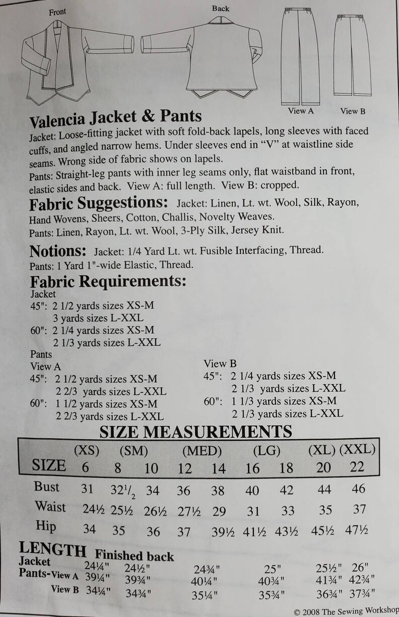 New. Project Sewing Workshop Collection Kit. Pattern Valencia - Etsy