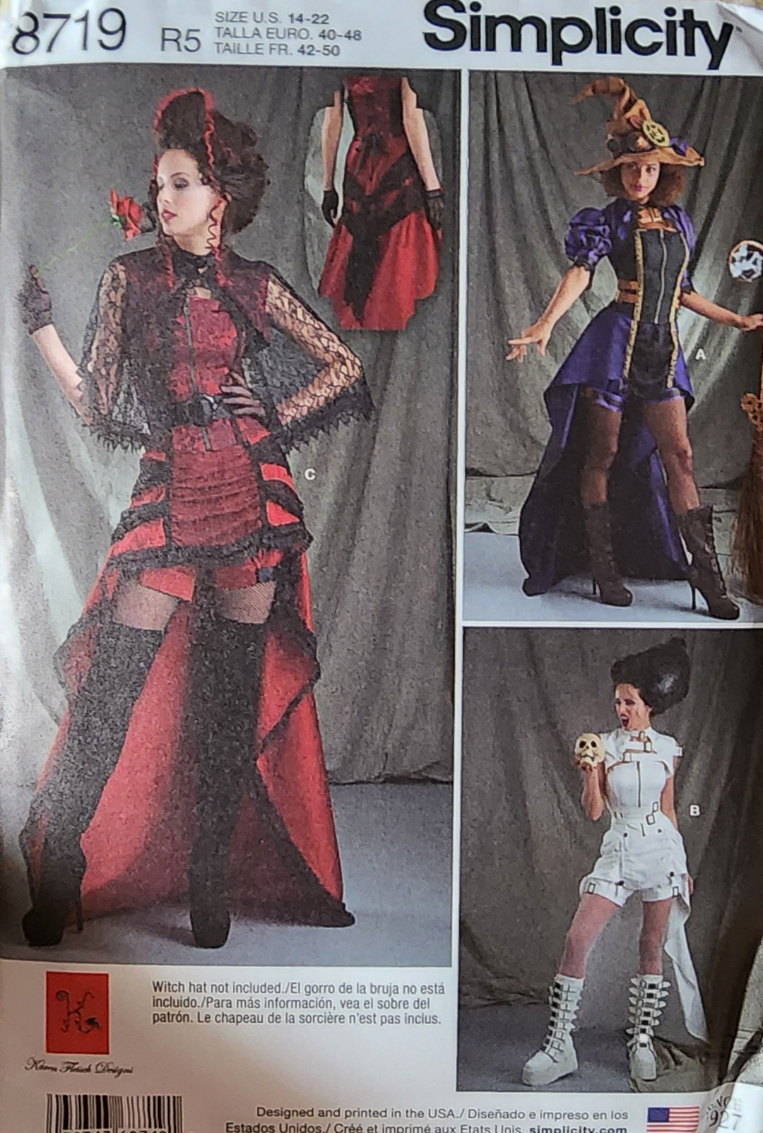 Simplicity Period Historical Costume Pattern. 8719 H5 Size 6 10 12 14 ...