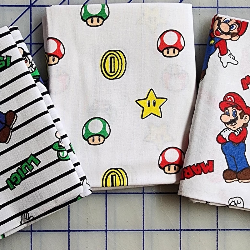 Super Mario Fabric by the Yard - Etsy