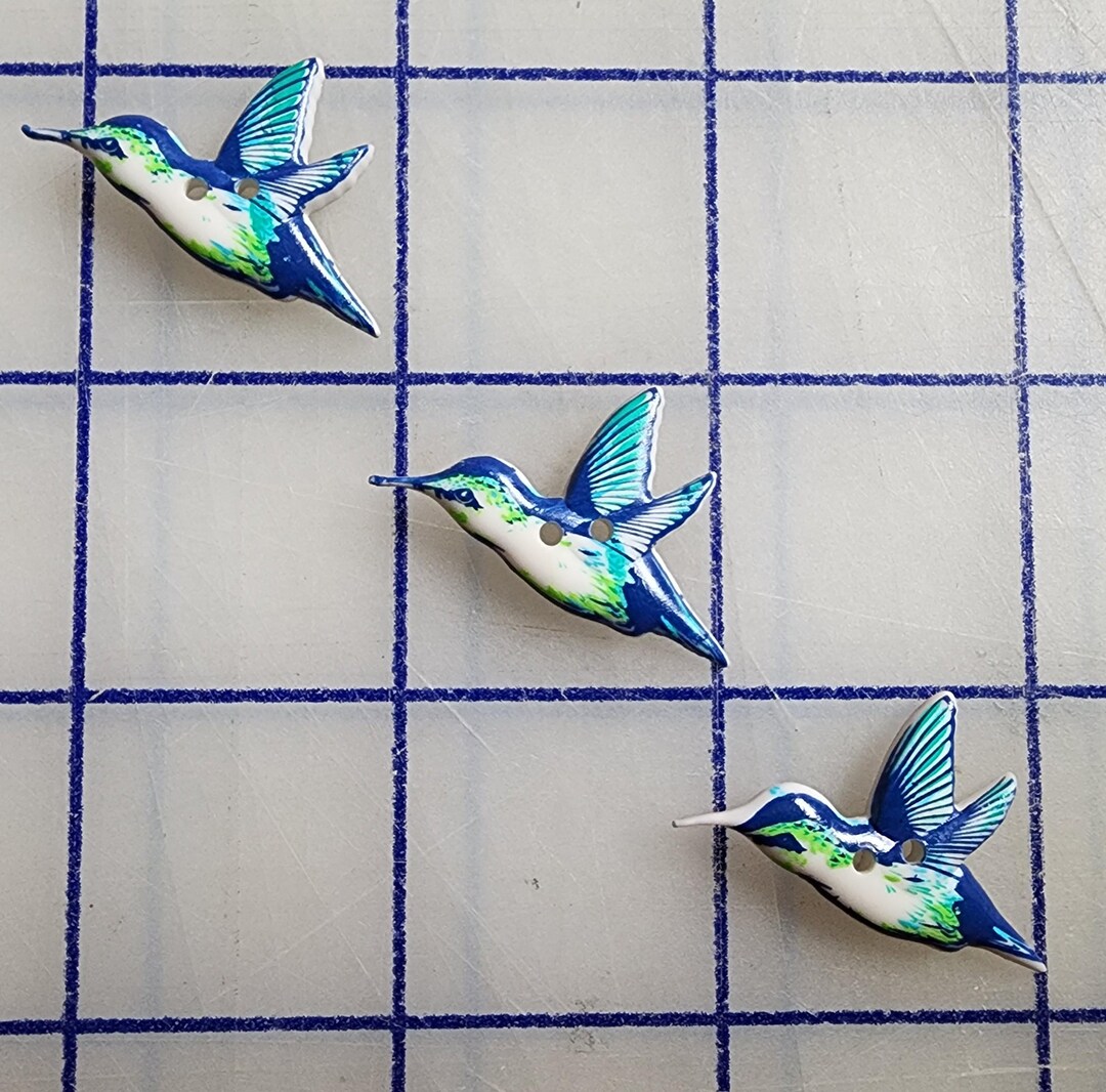 Blue Green Hummingbirds Hummer Humming Bird, 3 Matching. Nice Detail. 2 ...
