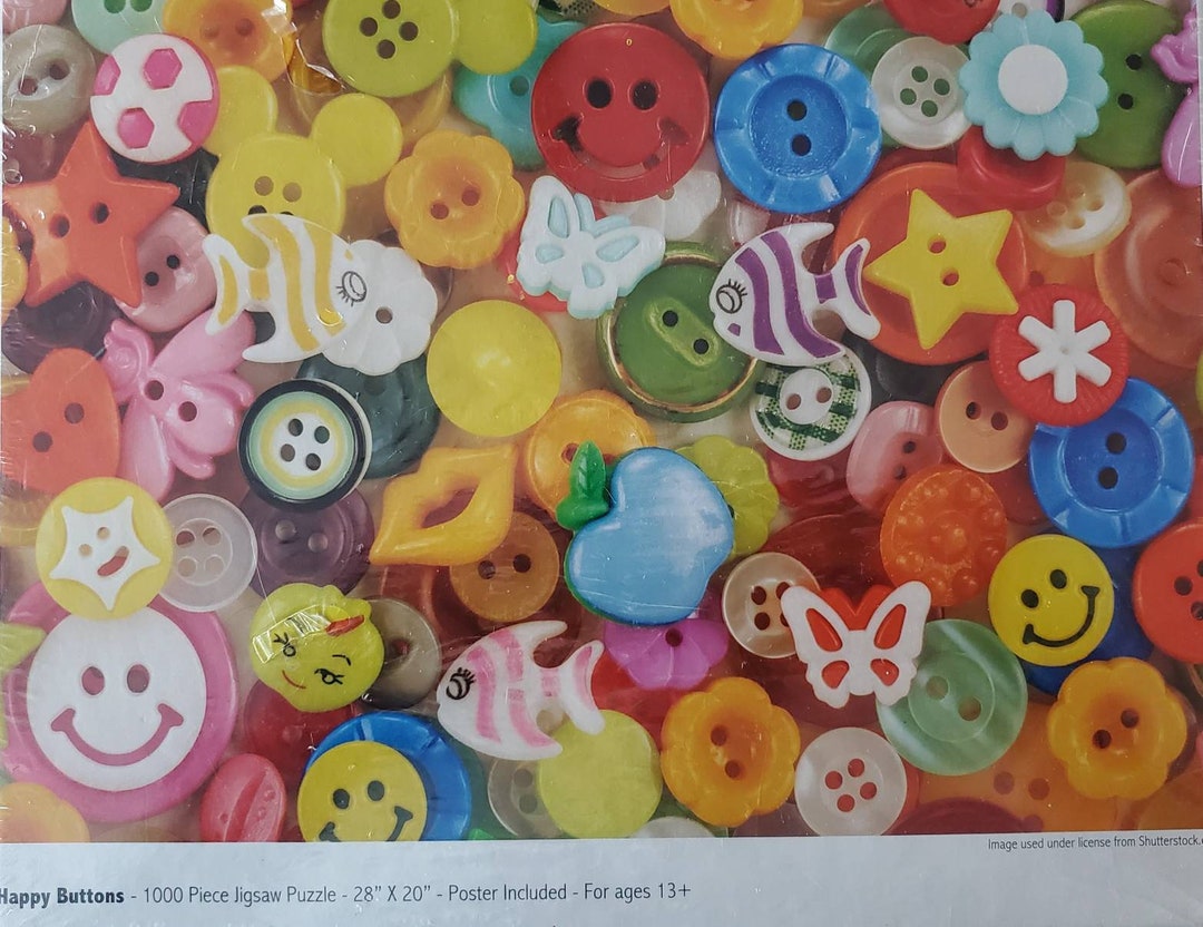 Colorful Fun Button Jigsaw Puzzle. Great Gift for the Crafter in Your ...