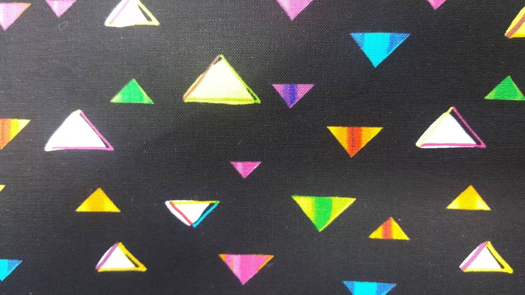 Bold Graffic Abstract Colorful Triangular Triangles on Black. 100% ...