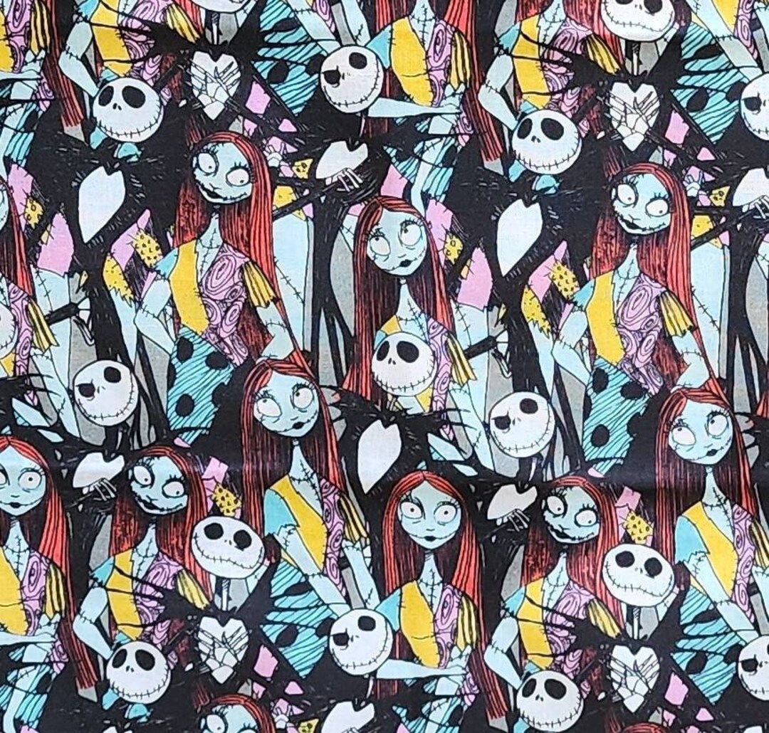 100% Cotton Quilting Fabric Pre-cut FAT 1/4 Yard, Jack Skelington ...