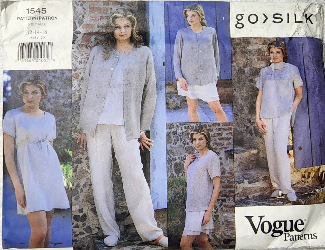 Vogue Go Silk #1645 Sizes Women's 12-14-16. Uncut Paper Pattern. Jacket ...