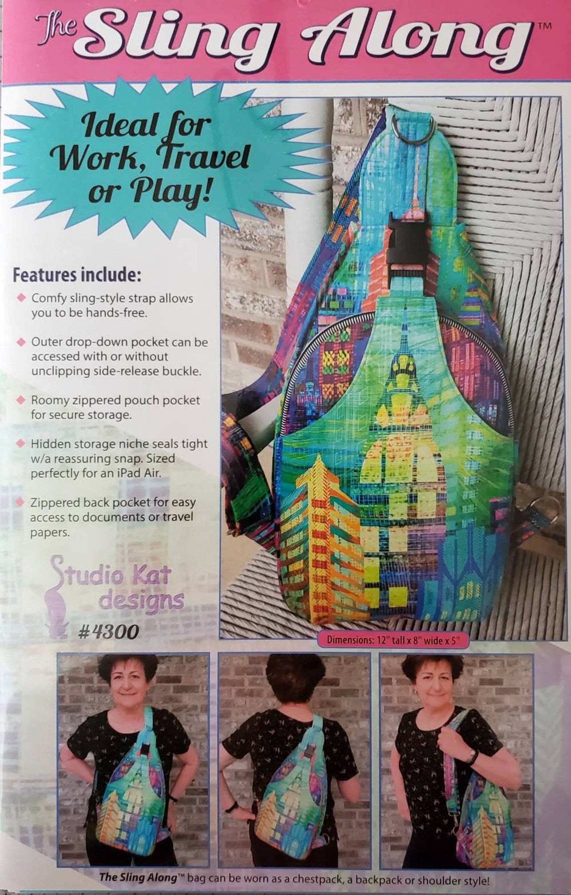 Sling Along Bag - Fabric / Cloth Purse PATTERN ONLY. Studio Kat. #4300 ...