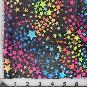 Pre-cut, PLEASE Read Description. Bold Black Rainbow Stars With Silver ...