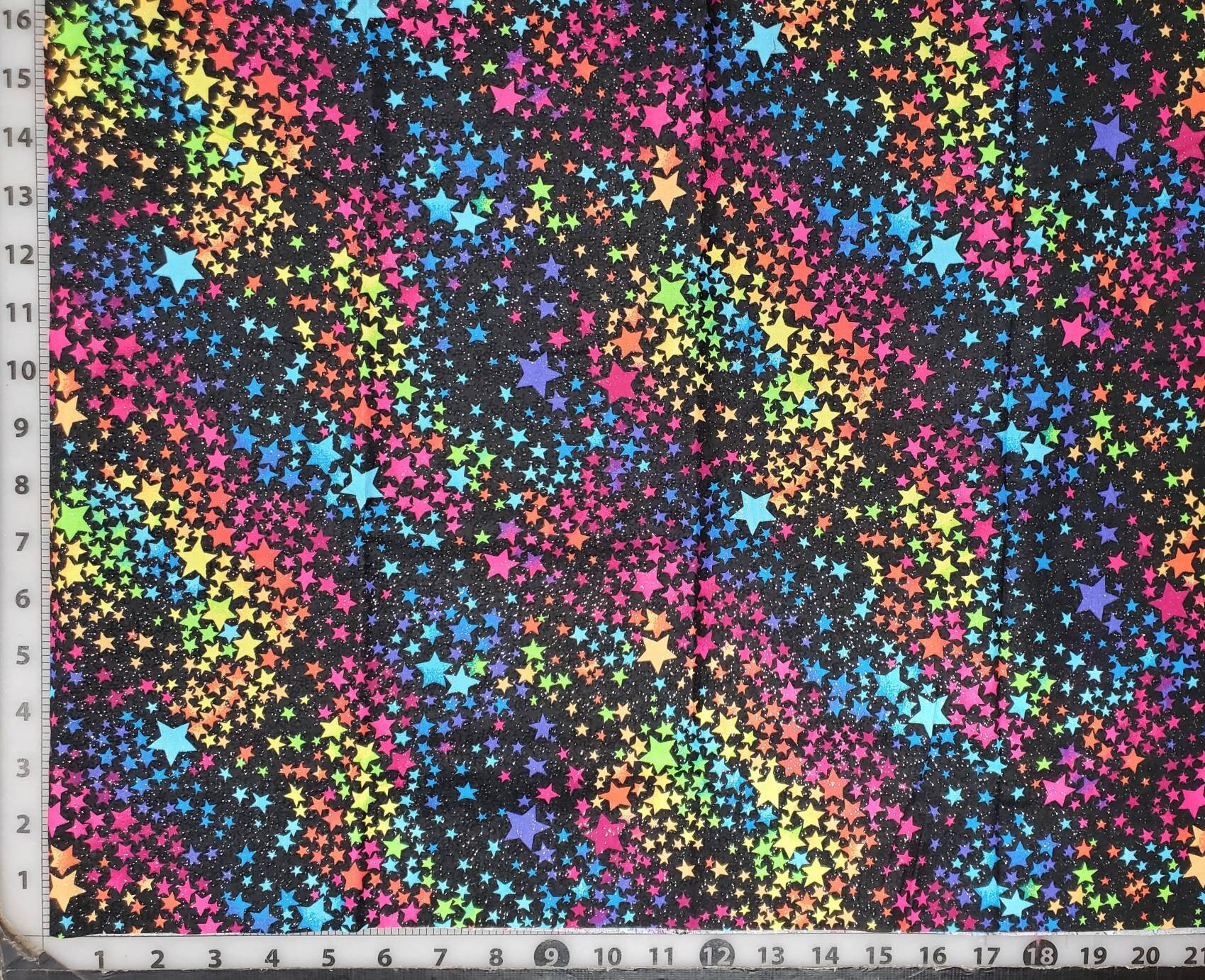 Pre-cut, PLEASE Read Description. Bold Black Rainbow Stars With Silver ...