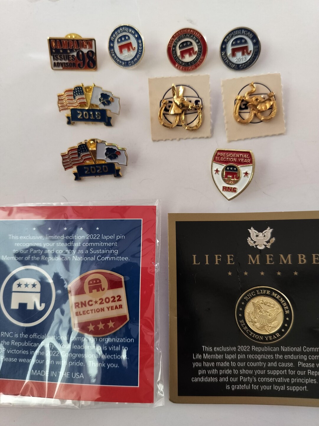 11 Special Republican RNC Campaign Member and Committee Pins. Holiday's ...