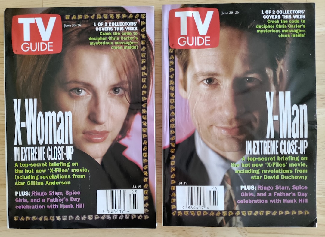 Lot of 7 1990 TV Guide Magazines. Two X-files, Beverly Hills 90210 ...