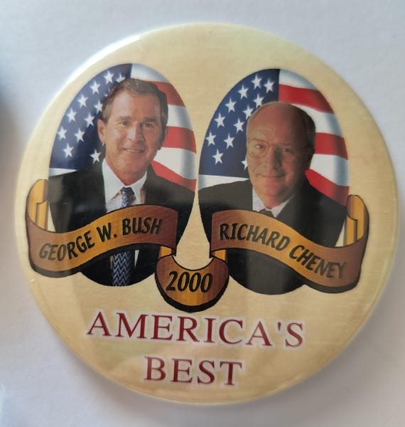 2000 Presidential Bush/Cheney Campaign Backpins. Six … - Gem