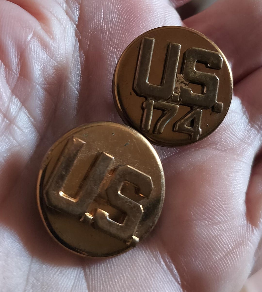 WWII 174th Infantry Regiment Round Brass Collar Pins. - Etsy