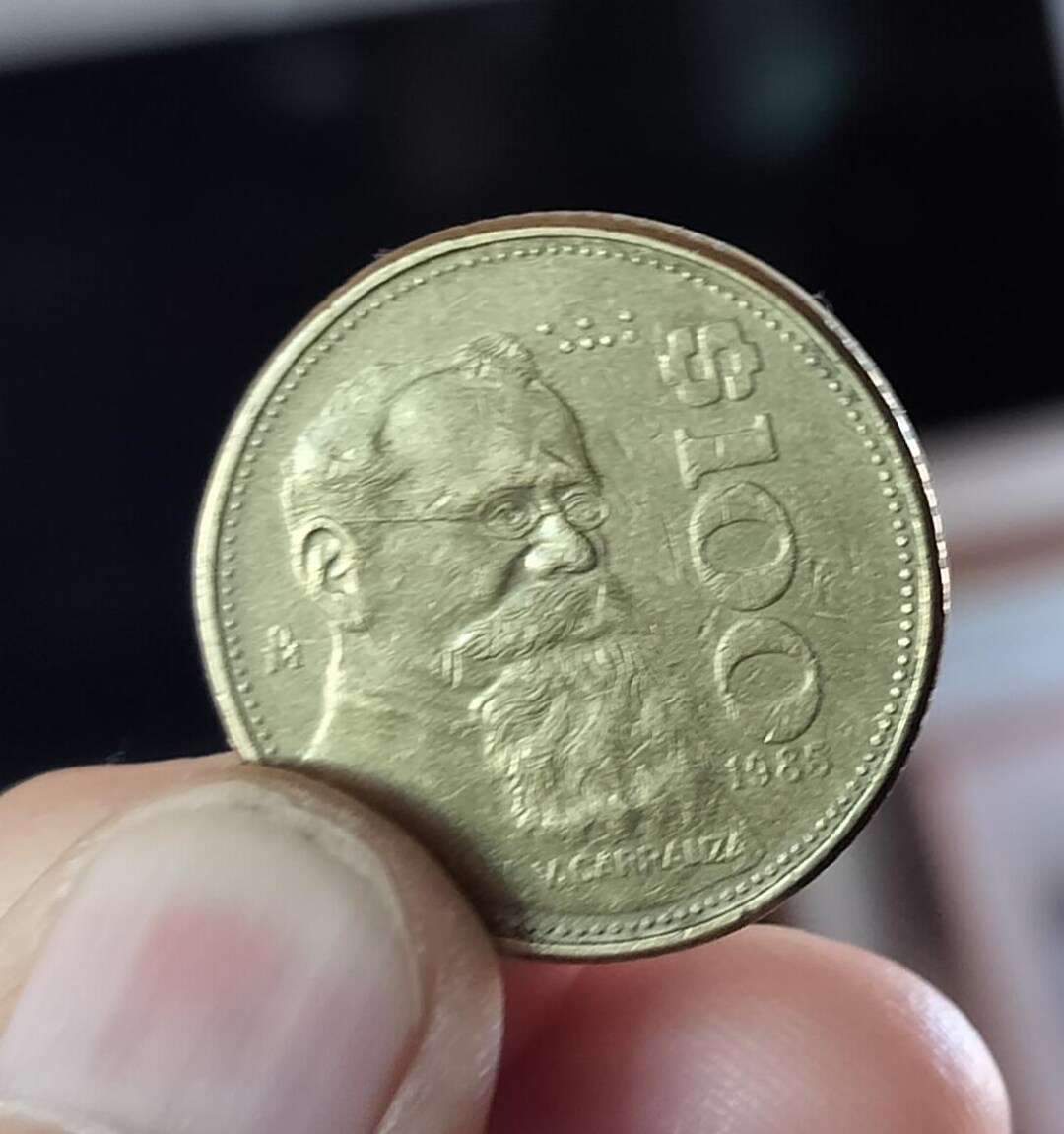 1985 ESTADOS UNIDOS Mexican 100 Pesos Coin. Miguel Hidalgo ...