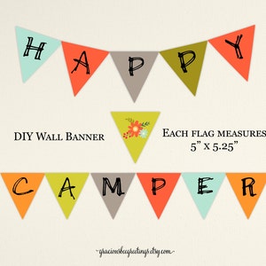 Happy Camper Party Banner - Instant Download - K9008.d - Etsy