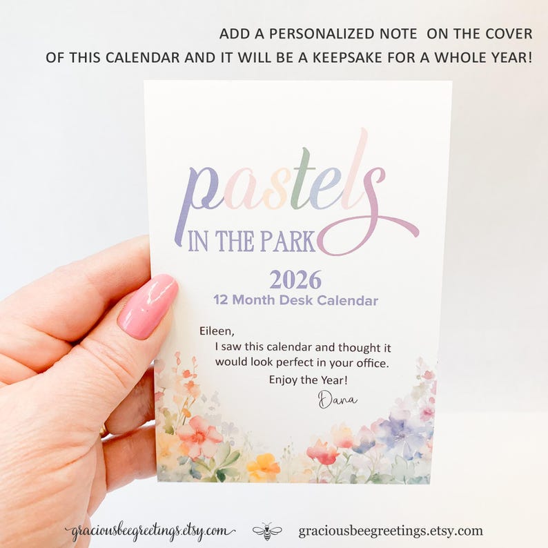 Floral Desk Calendar 2026: Pastel Wildflower Art, 3.5" X 5 ...