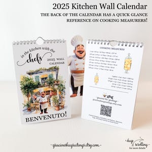 2025 Chef Kitchen Wall Calendar, 2025 Illustrated Chef Calendar Planner ...