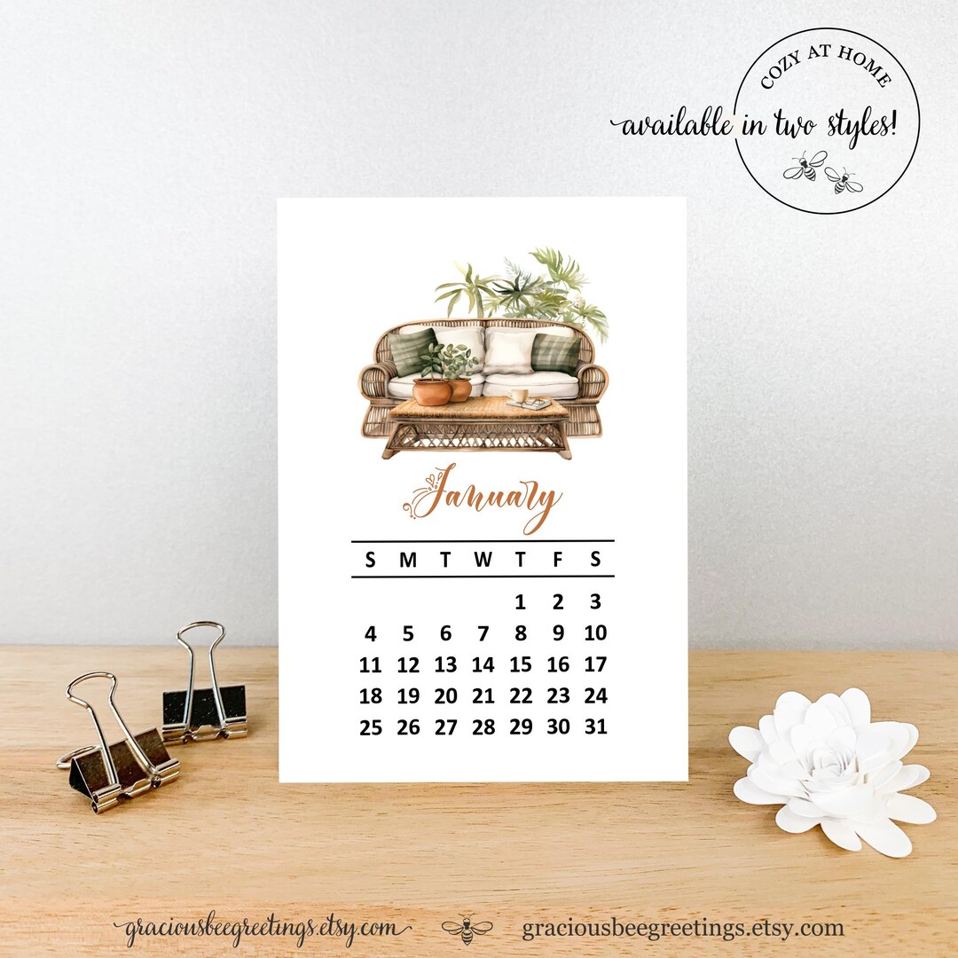 Personalized 2026 Desk Calendar: Cozy Home Decor, Cotton Cardstock - Etsy