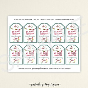 Party Favor Tags: Printable Thank You Tags (digital Download) - Etsy