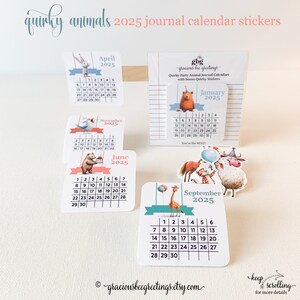 2025 Quirky Animal Calendar Stickers, 2025 Animal Sticker Calendars ...