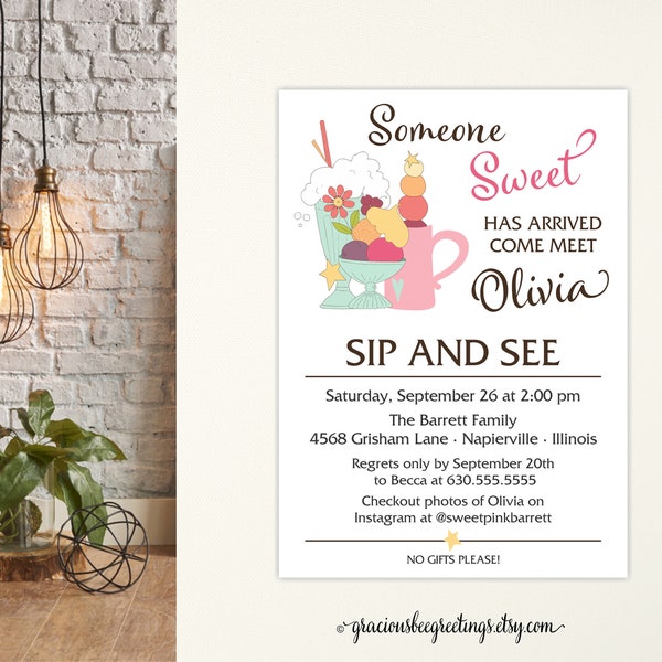 Sip and See Invite - Etsy