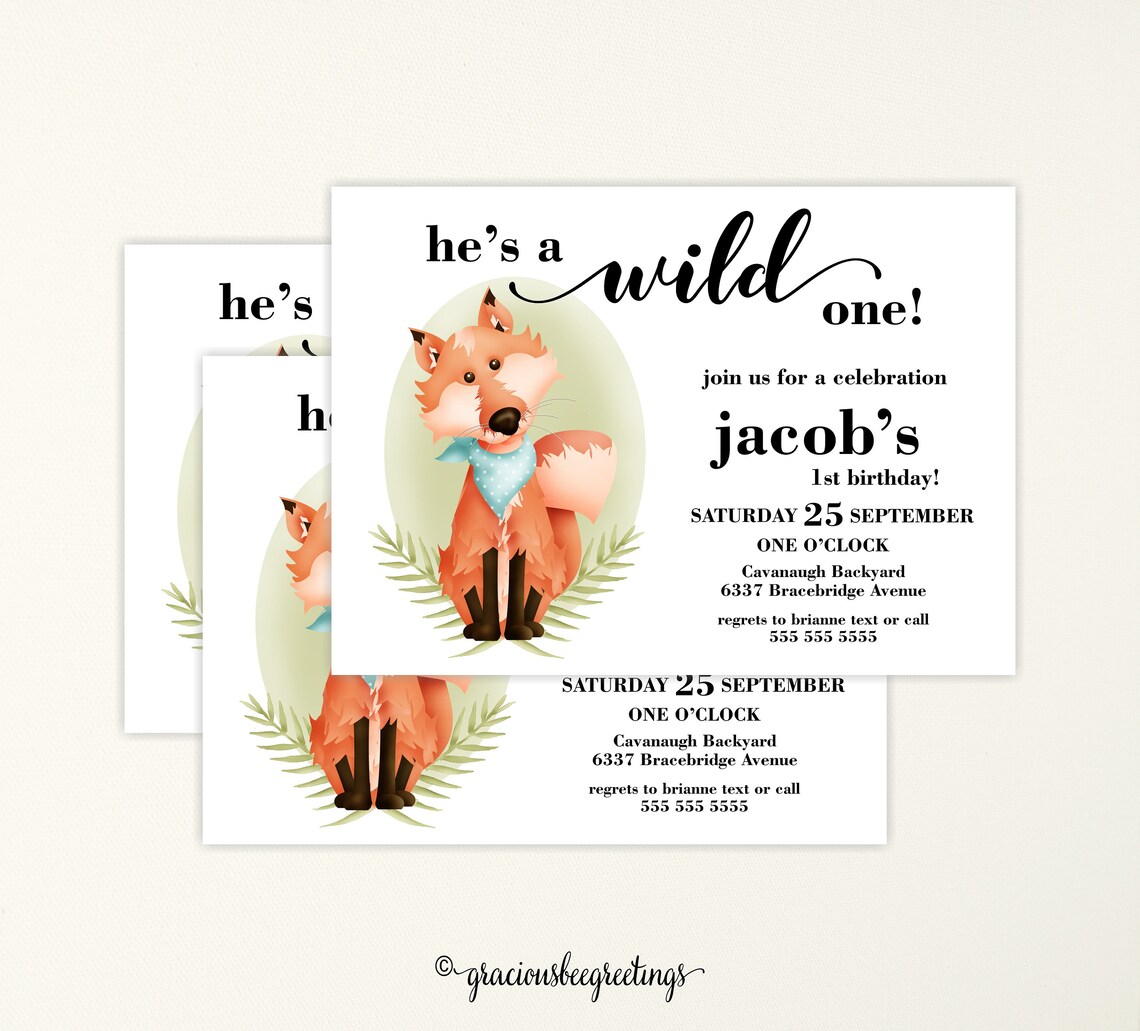 Wild One Birthday Party Invitation Wild One Invite 1st - Etsy