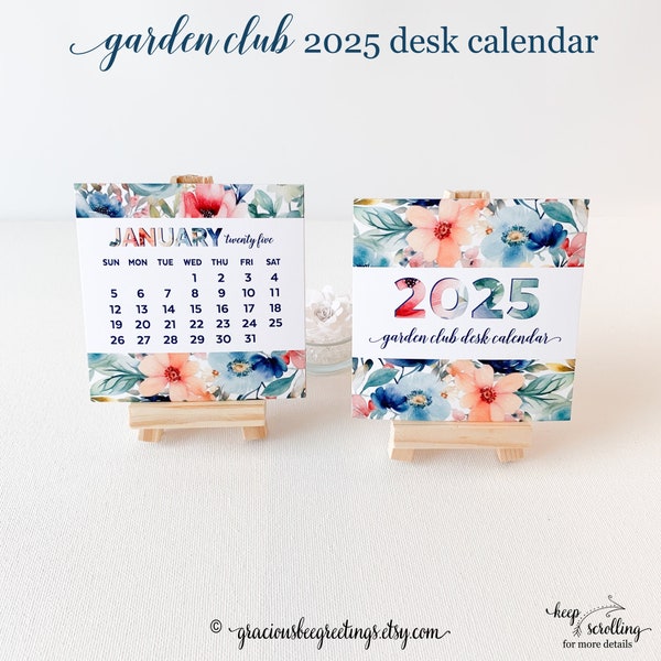 Desk Calendar Cards 2025 - Etsy