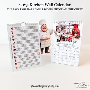 2025 Chef Kitchen Wall Calendar, 2025 Illustrated Chef Calendar Planner ...