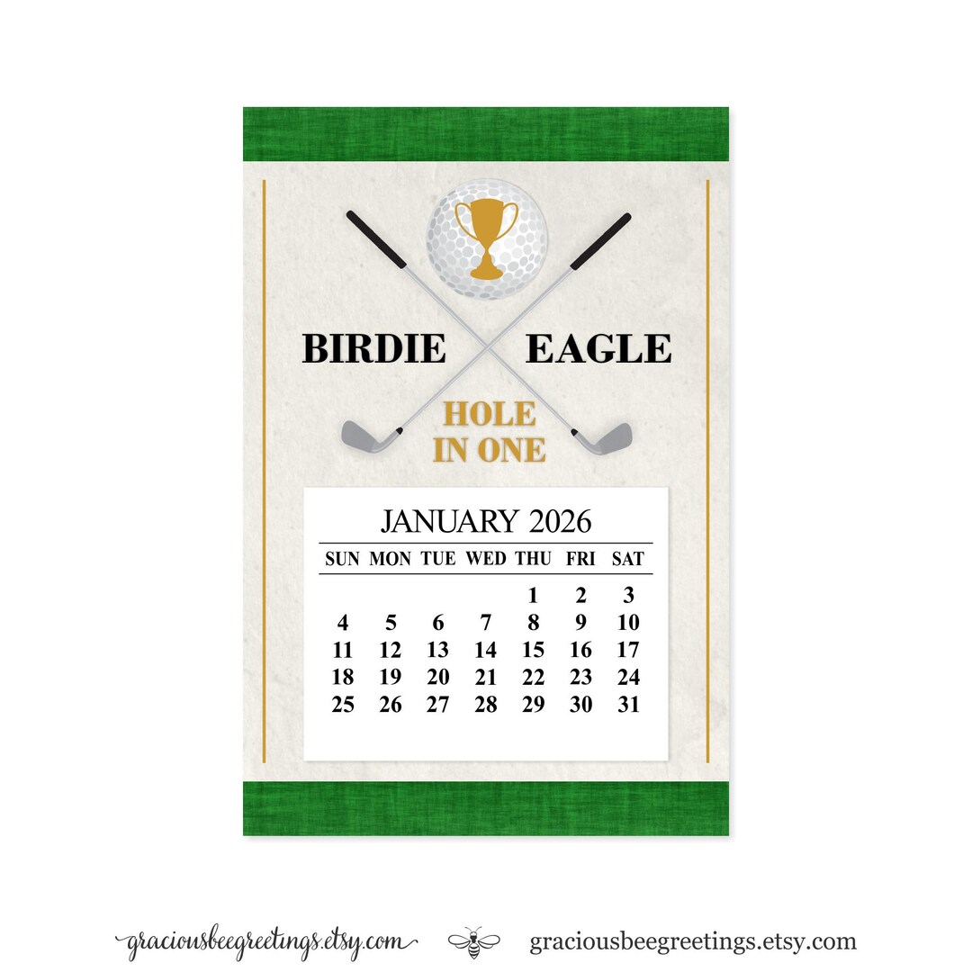 2026 Golf Magnet Calendar: Golfer Gift, Hole in One - Etsy