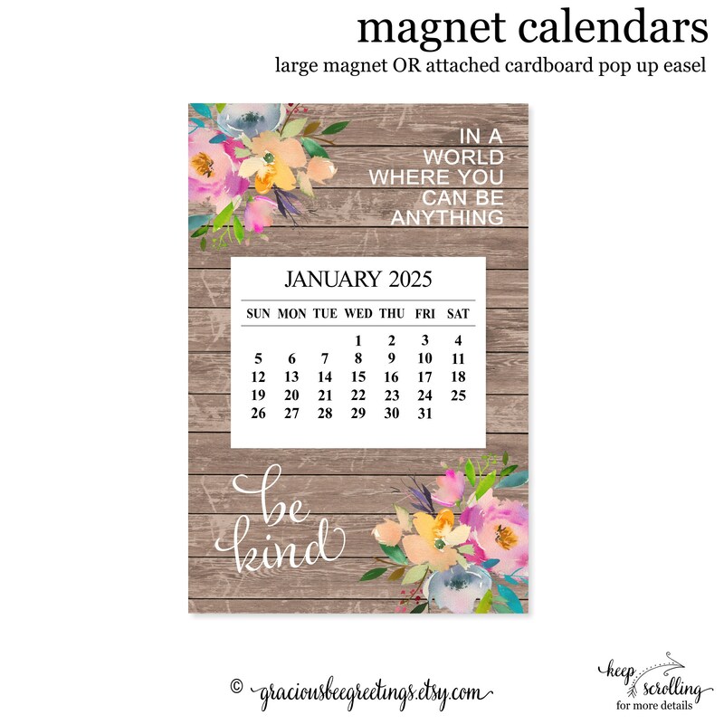 2025 Mini Magnetic Calendar - Etsy