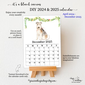 Blank Calendar Template 2024-2025, 2024-2025 DIY 5x7 Crafting Calendar ...