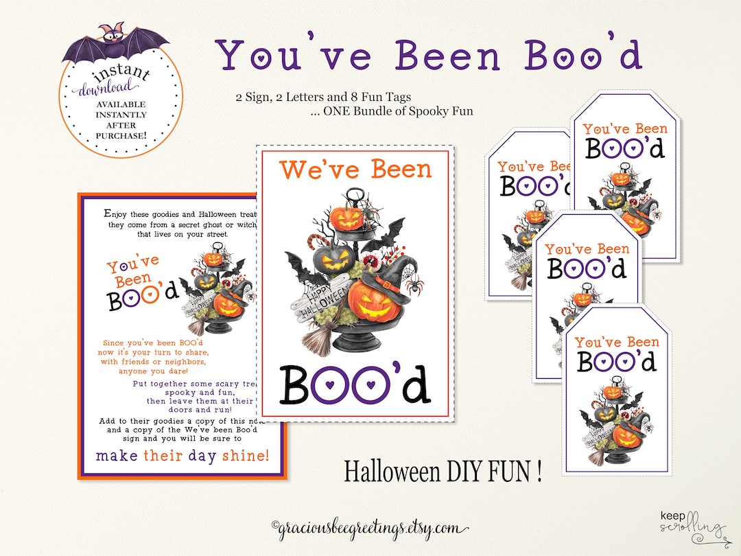 Halloween You've Been Boo'd Bundle, You've Been Boo'd Signs, You've ...