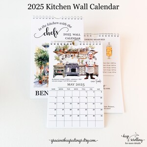 2025 Chef Kitchen Wall Calendar, 2025 Illustrated Chef Calendar Planner ...