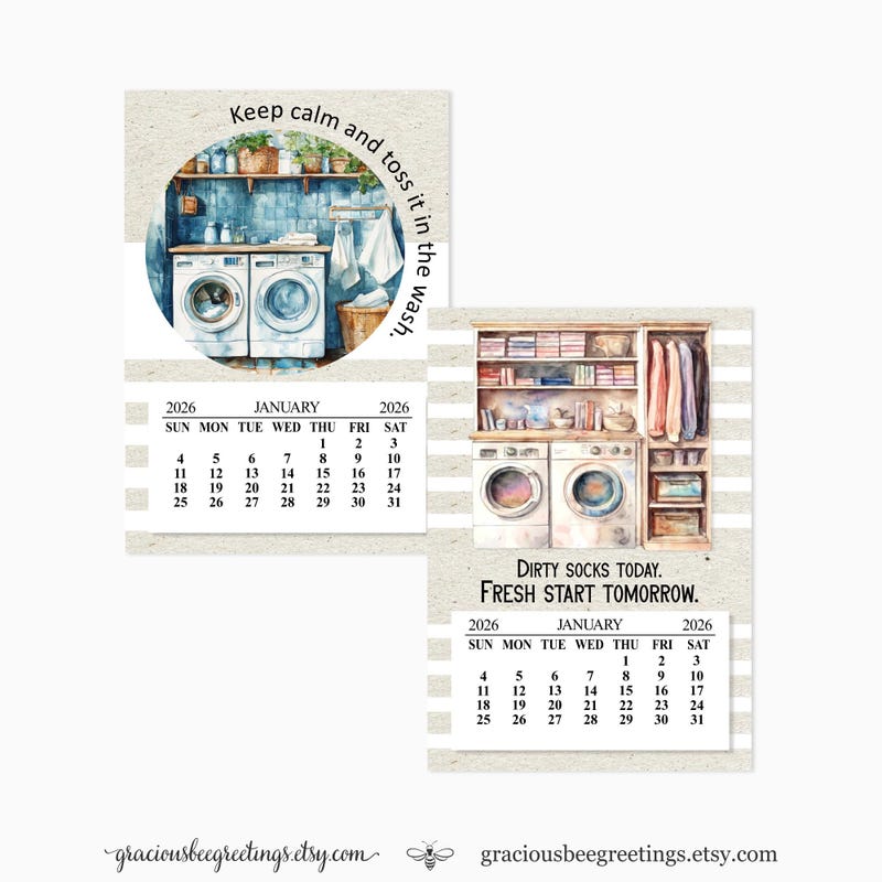 Laundry Calendar Template - Etsy
