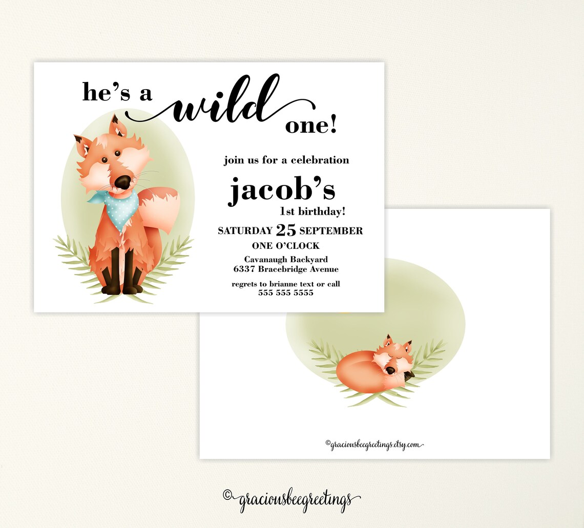 Wild One Birthday Party Invitation Wild One Invite 1st - Etsy