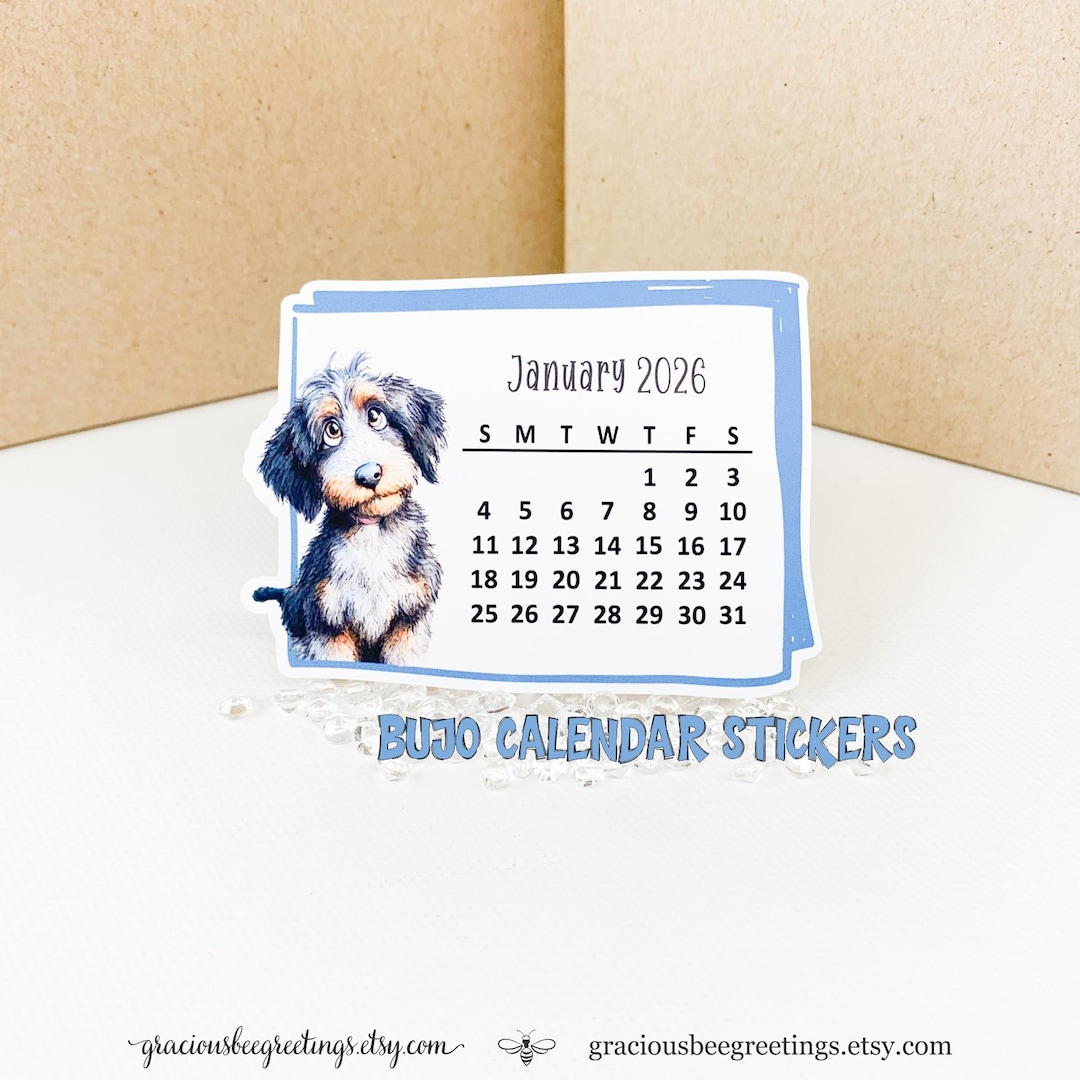 Dog Themed Calendar Sticker 2026: Bullet Journal Planner Stickers - Etsy