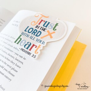 Bible Verse Bookmark, Bible Study Bookmark, Proverbs 3:5 Bookmark ...