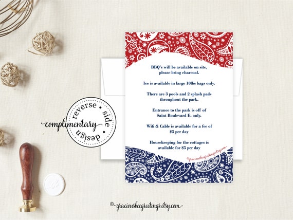 Bandana Invitation Cards