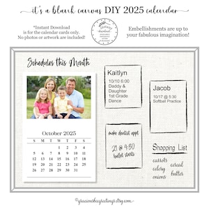 2025 DIY Craft Calendar Template: 4x6 Blank Calendar (instant Download ...