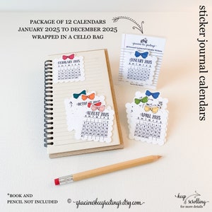 2025 Journal Mini Sticker Calendar, 2025 Sticker Calendar, 2025 ...