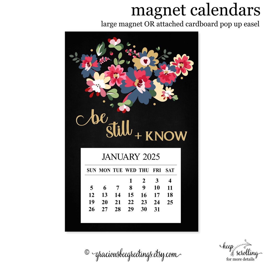 2025 Motivational Fridge Magnet Calendar, 2025 Inspirational Be Still ...