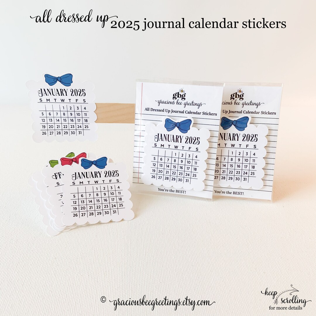 2025 Journal Mini Sticker Calendar, 2025 Sticker Calendar, 2025 ...