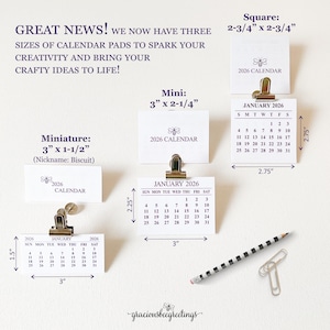 2026 Mini Tear-off Calendar Pads: Craft Supplies, Planners (12-pack) - Etsy