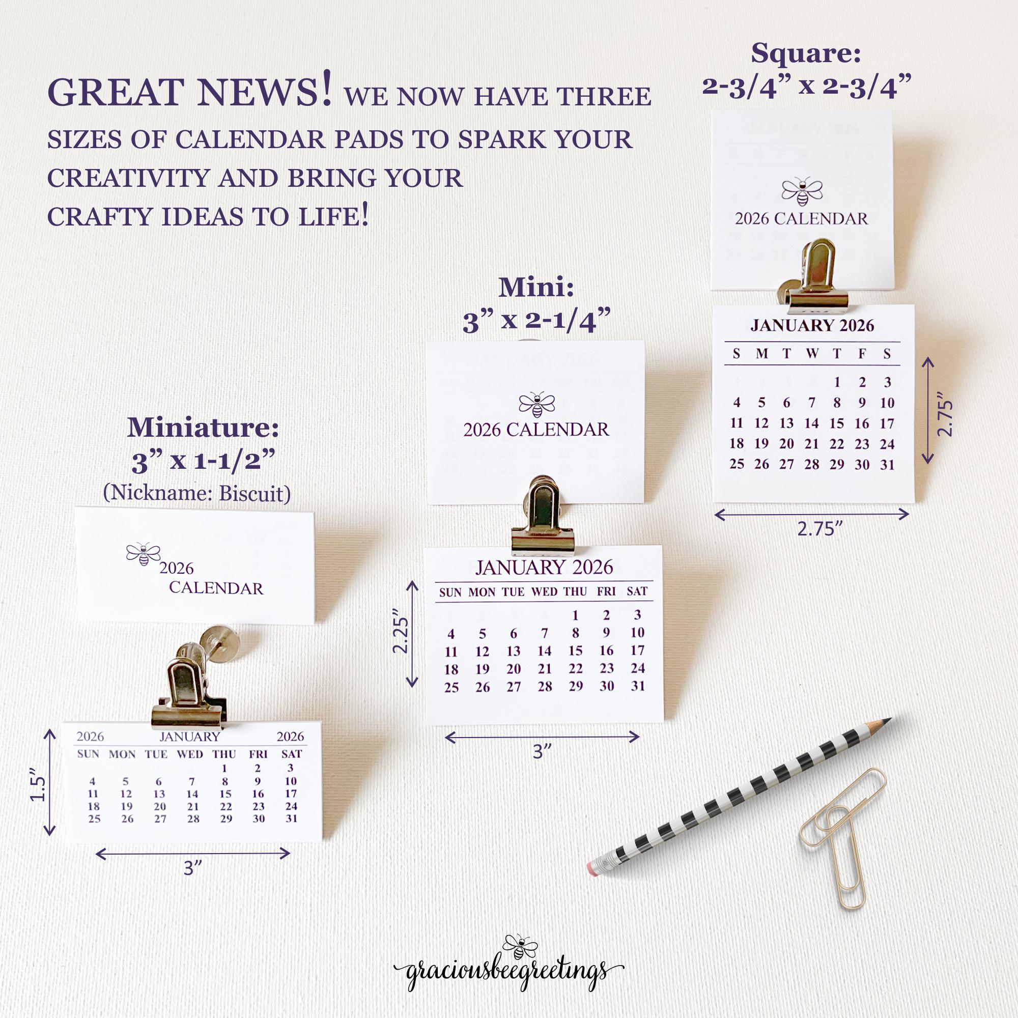2026 Mini Tear-off Calendar Pads: Craft Supplies, Planners (12-pack) - Etsy