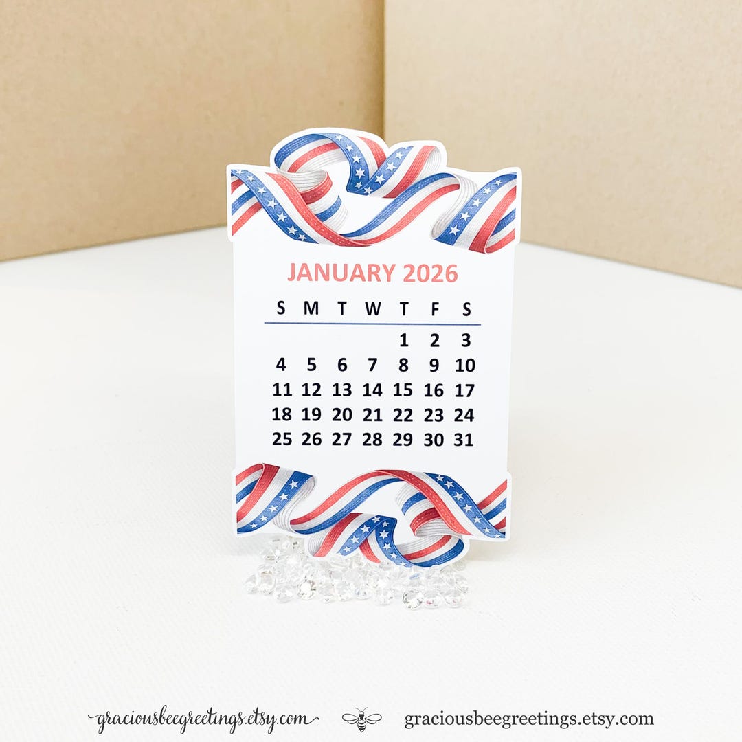 2026 Patriotic Mini Calendar Stickers: Red, White & Blue Planner Set - Etsy