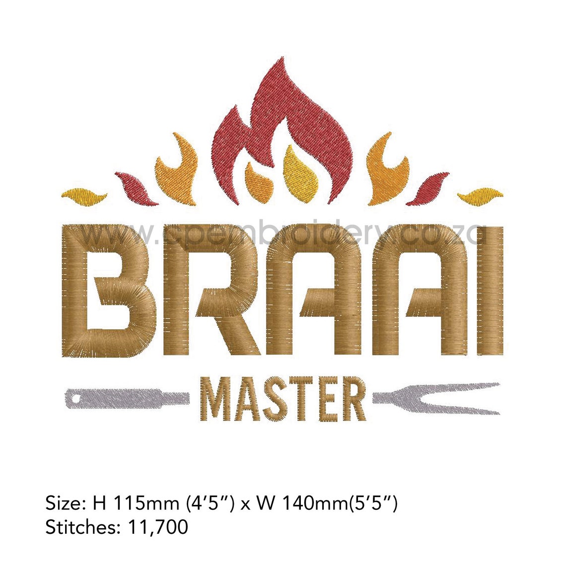Braai Master Machine Embroidery Design 4 Sizes - Etsy