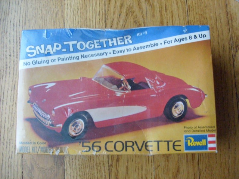 Corvette 56' Snap Together model car kit 1/32 scale by | Etsy