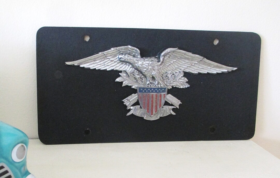 Eagle, All Metal & Mounted to a License Plate but Can Be Removed and ...
