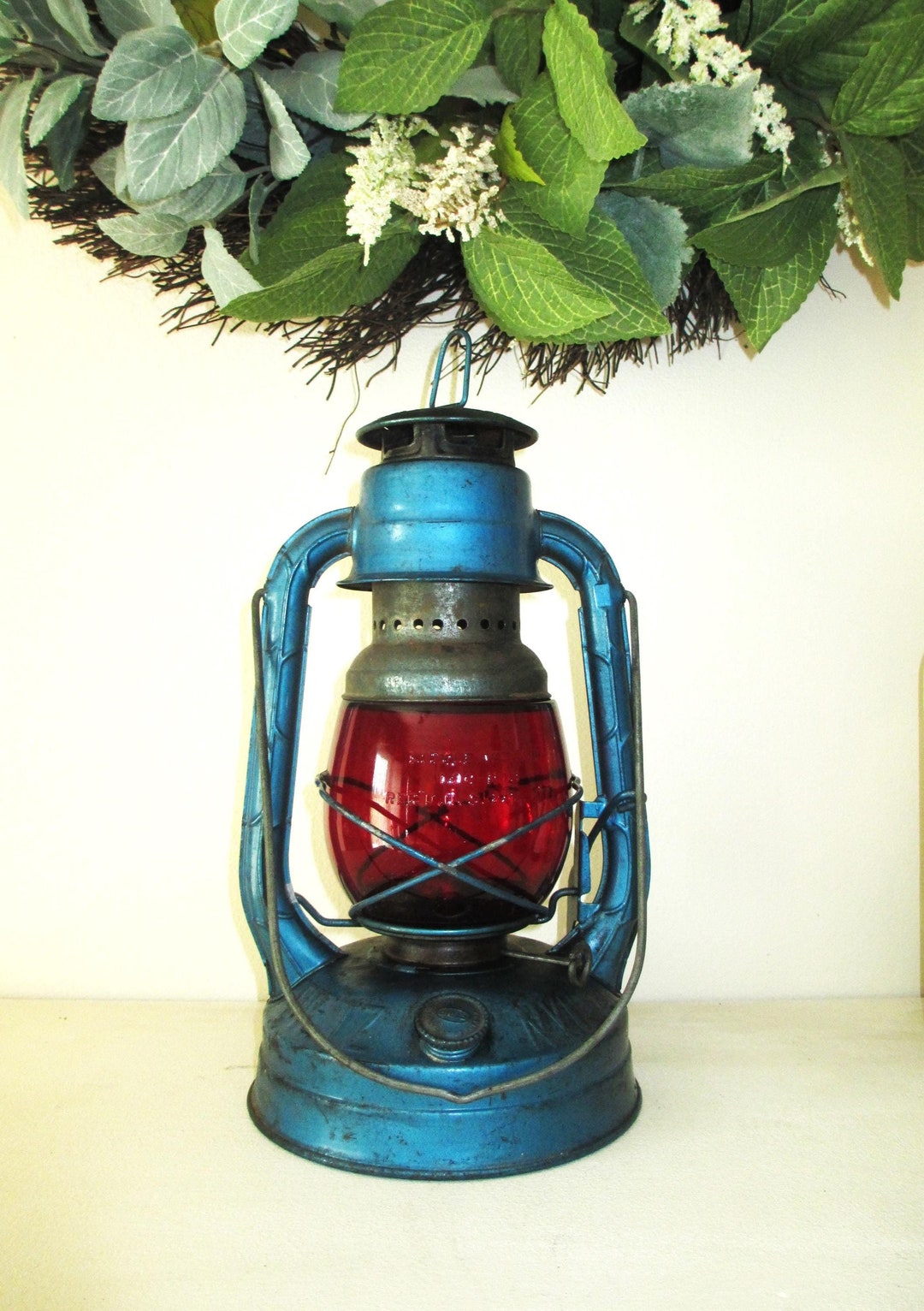 Little Wizard Oil Lamp, Dietz Loc Nob Red Glass Globe in Great Shape ...