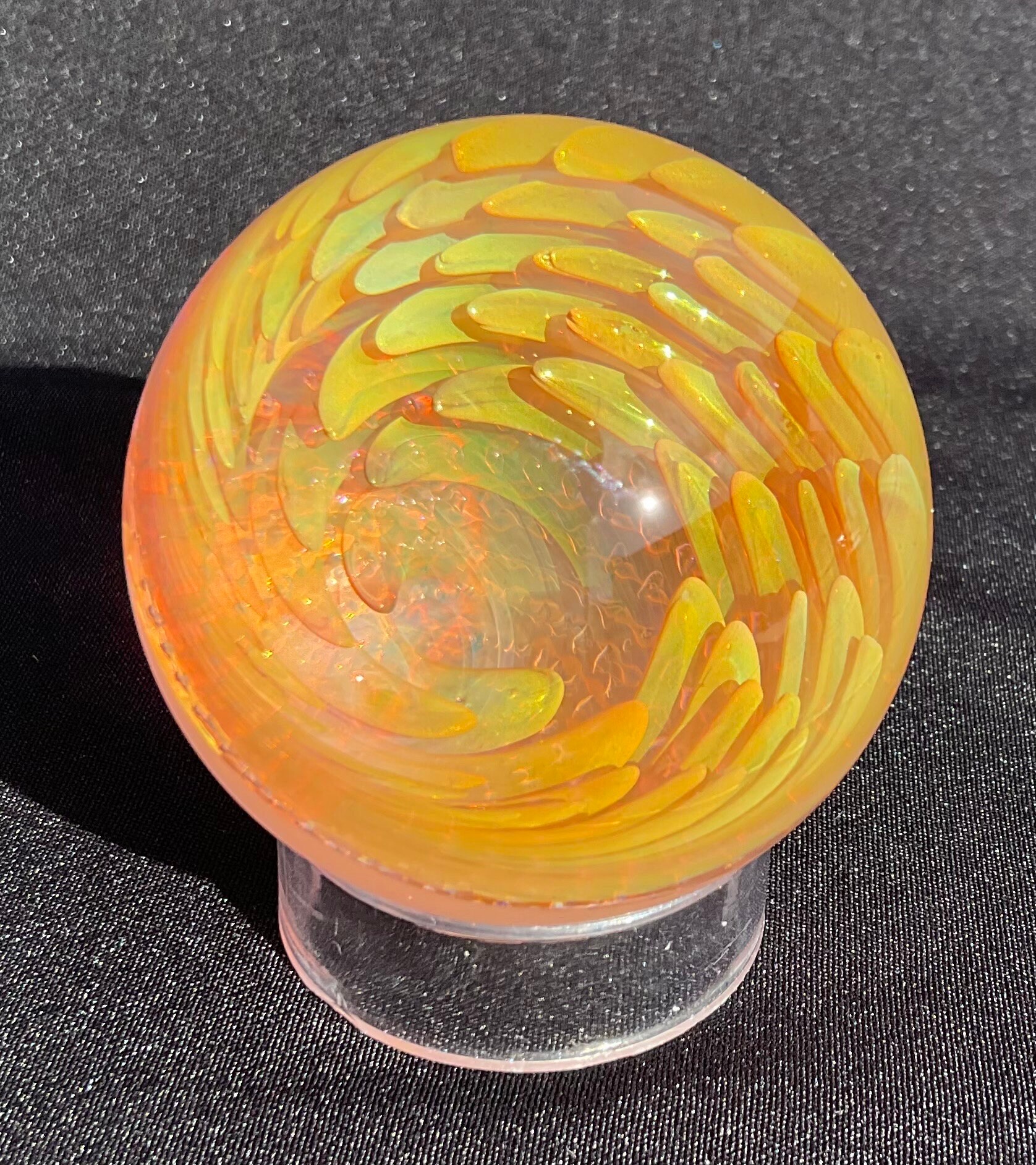 Large Gold and Silver Fumed Implosion Marble With Air Traps and Sand Blasted Sun Backing. - Etsy