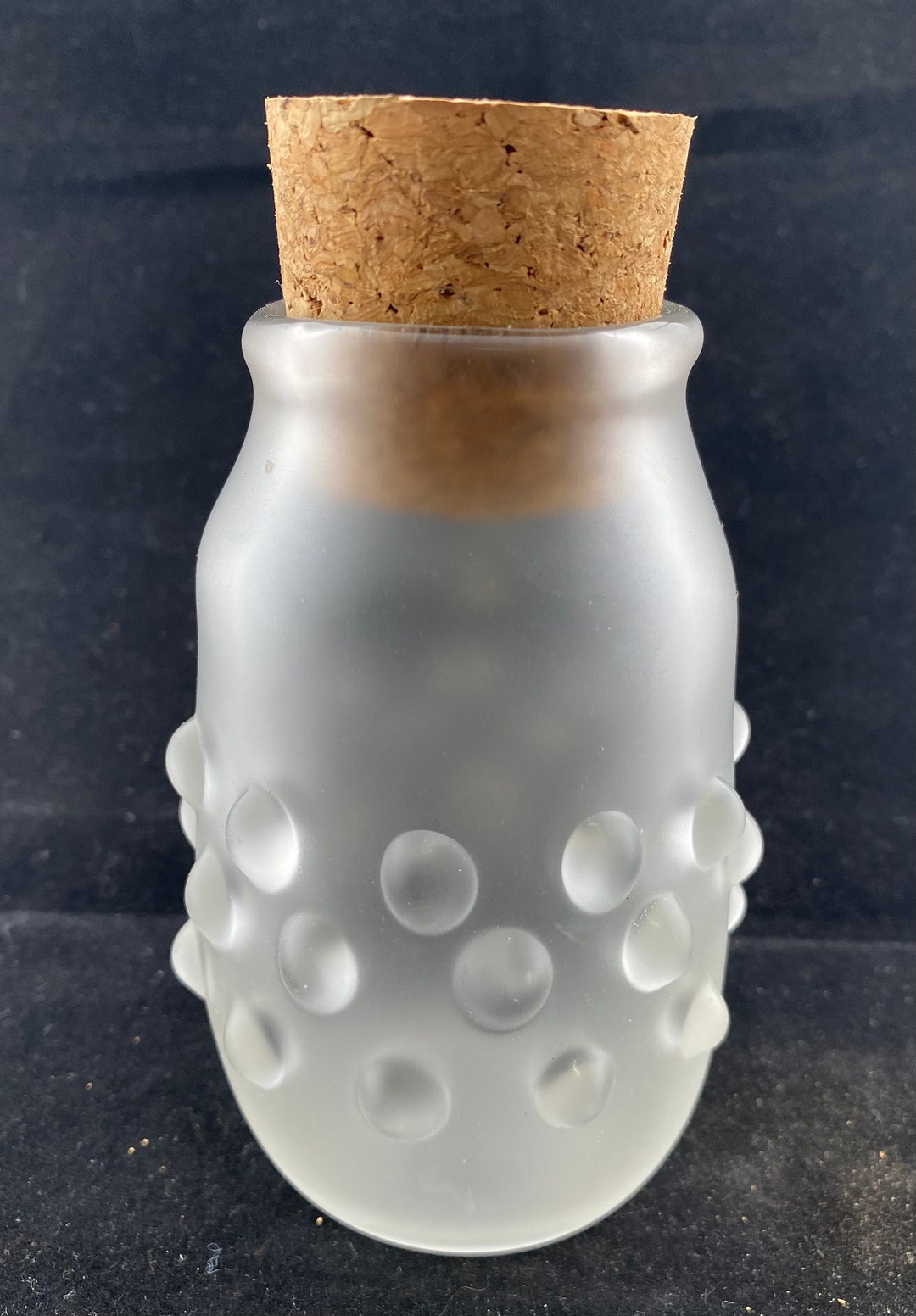 Hand Blown Glass Jar With Hob-nail Accents and Sand-blasted Finish - Etsy