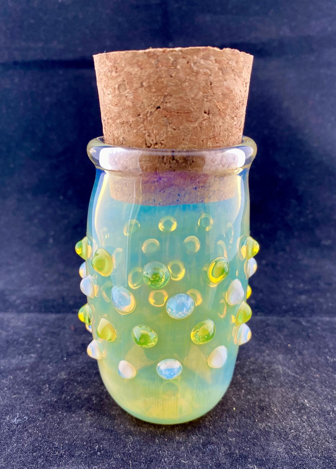 Hand Blown Glass Jar With Hobnail Accents - Etsy